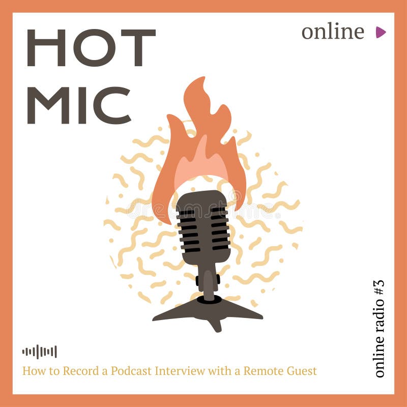 Hot Microphone Banner Template Stock Vector - Illustration of broadcast ...