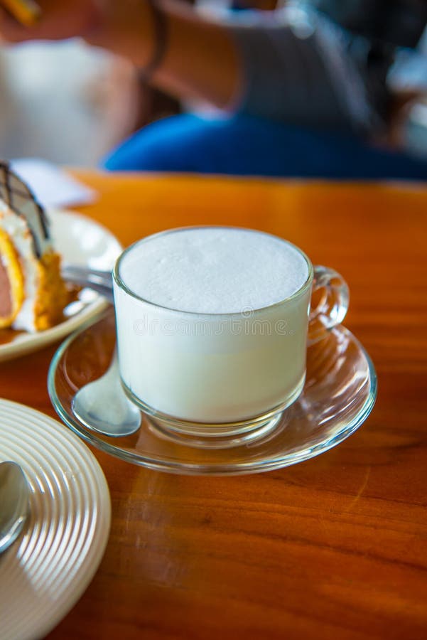 Hot milk in a cup stock image. Image of full, heat, closeup - 278773103