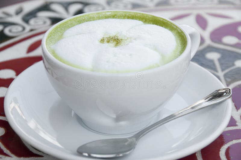 Hot milk green tea. stock image. Image of flavor, latte - 36727263