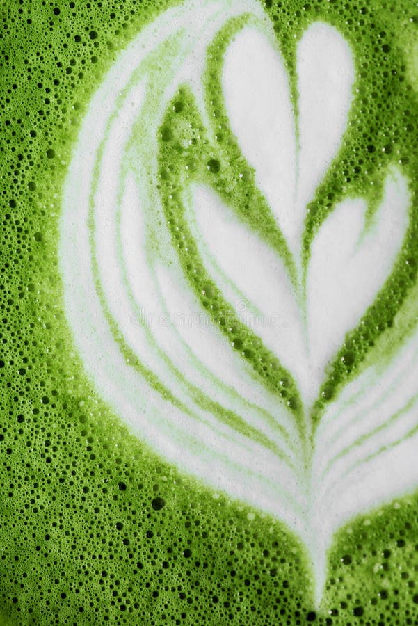 Hot Mocha Green Tea Latte with Candies Stock Photo - Image of clean ...