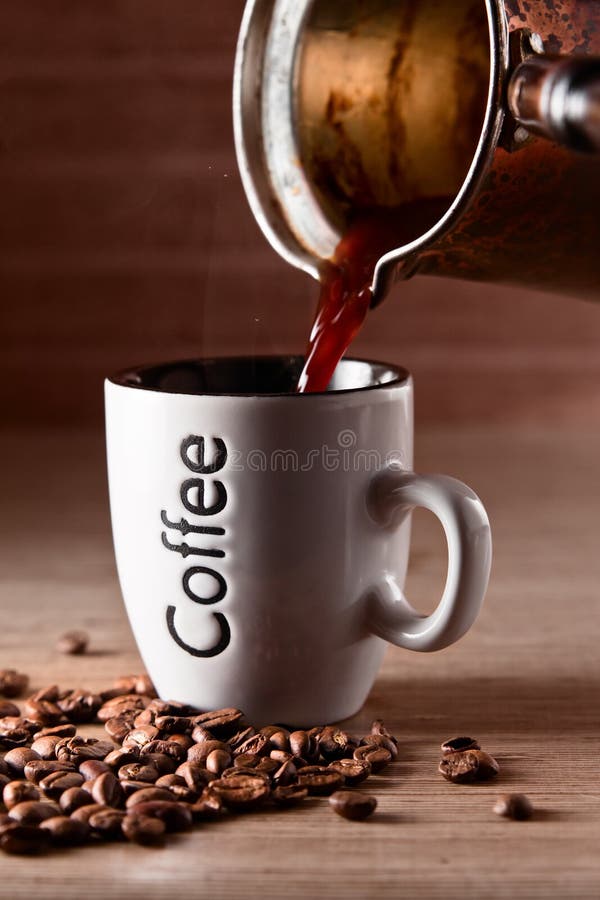 Hot morning coffee stock photo. Image of beverage, wood - 39129128