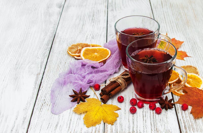 Hot mulled wine stock photo. Image of background, rustic - 80474308