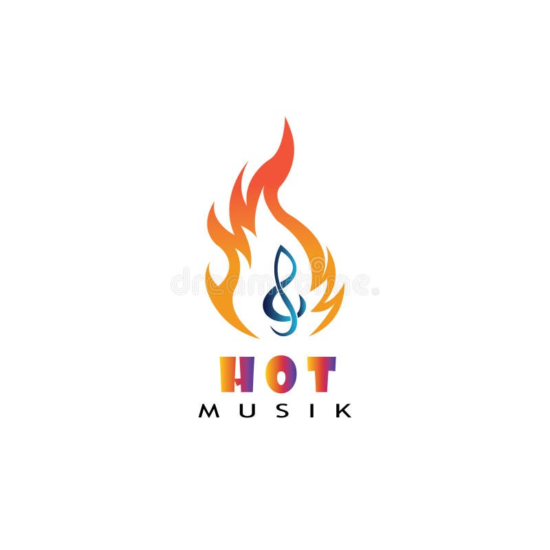 Hot Music Logo Illustration Fire Color Design Vector Stock Vector ...
