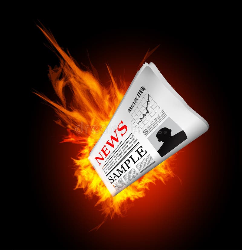 Hot news stock vector. Illustration of flames, event - 49708831