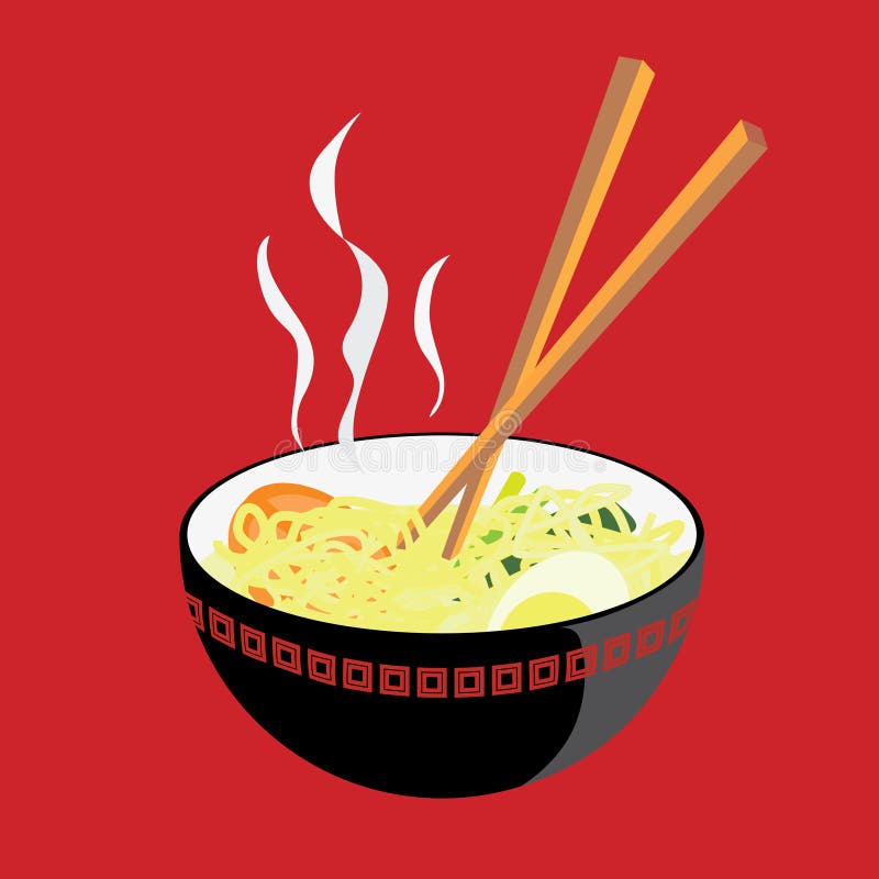 Hot Noodle stock vector. Illustration of delicious, mustard - 18888695