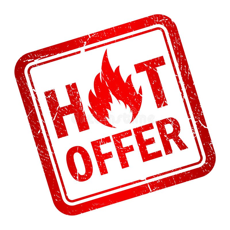 Hot offer stamp stock vector. Illustration of color, icon - 38658278