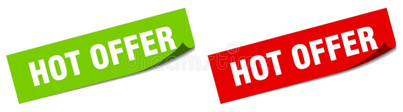 Hot Offer Sticker. Hot Offer Sign Set Stock Vector - Illustration of ...