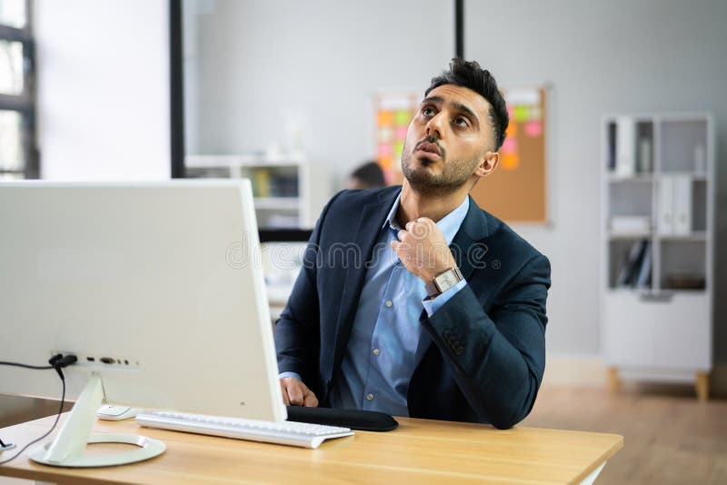 Hot Office Weather. Man Sweating Stock Image - Image of office, sweat ...