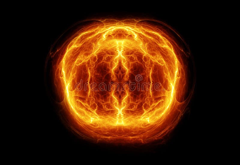 Hot orange fireball stock illustration. Illustration of flame - 93568496