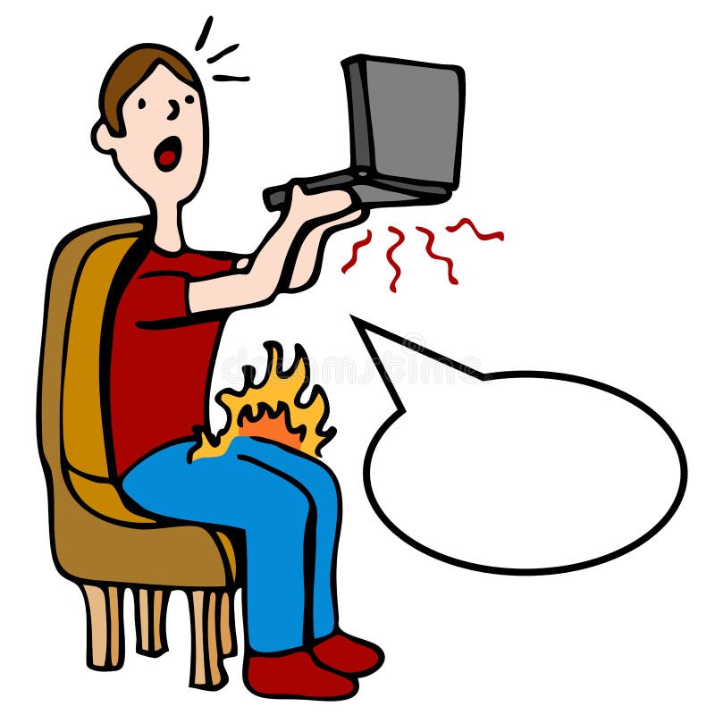 Hot Overheating Laptop stock vector. Illustration of drawing - 18784116