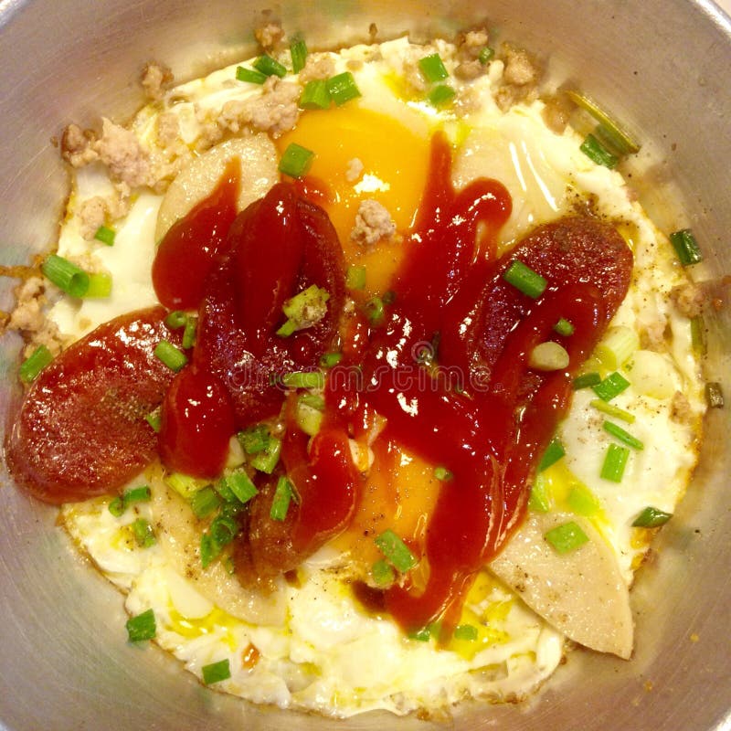 Hot pan frying egg stuff stock image. Image of breakfast - 46876433