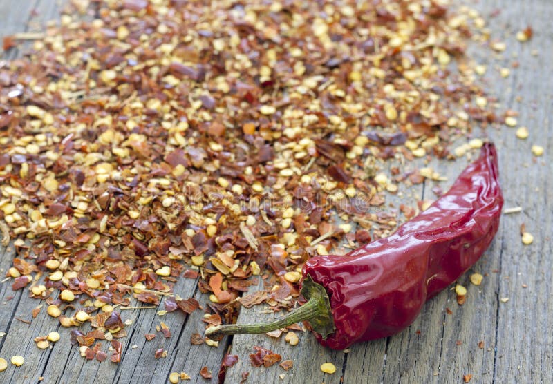 Hot Paprika and Chili Flakes Stock Photo - Image of closeup, cuisine ...