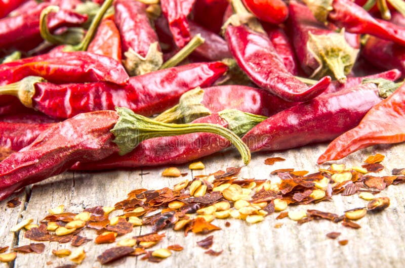 Hot Paprika And Chilli Flakes Stock Photo - Image of vegetable, crushed ...