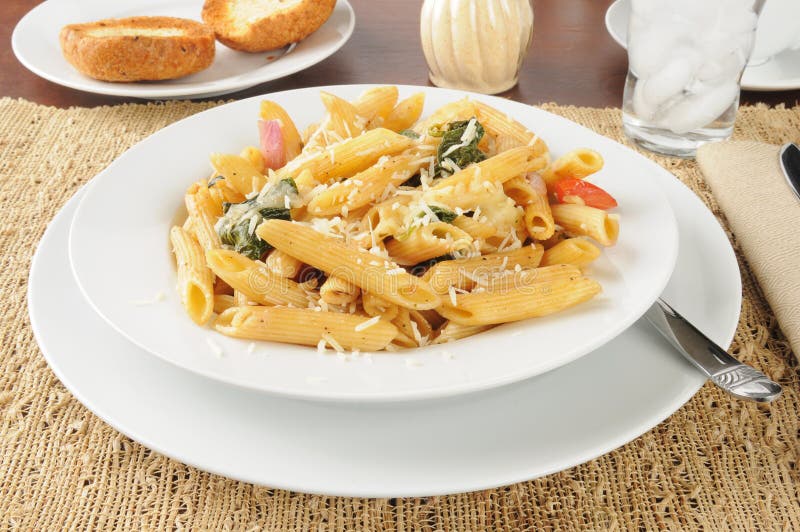 Hot pasta salad stock photo. Image of rigatoni, glass - 28607406