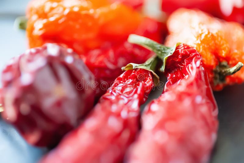 Hot Pepper. Abstract Blurred Texture of Pepper Mix. Selective Focus ...