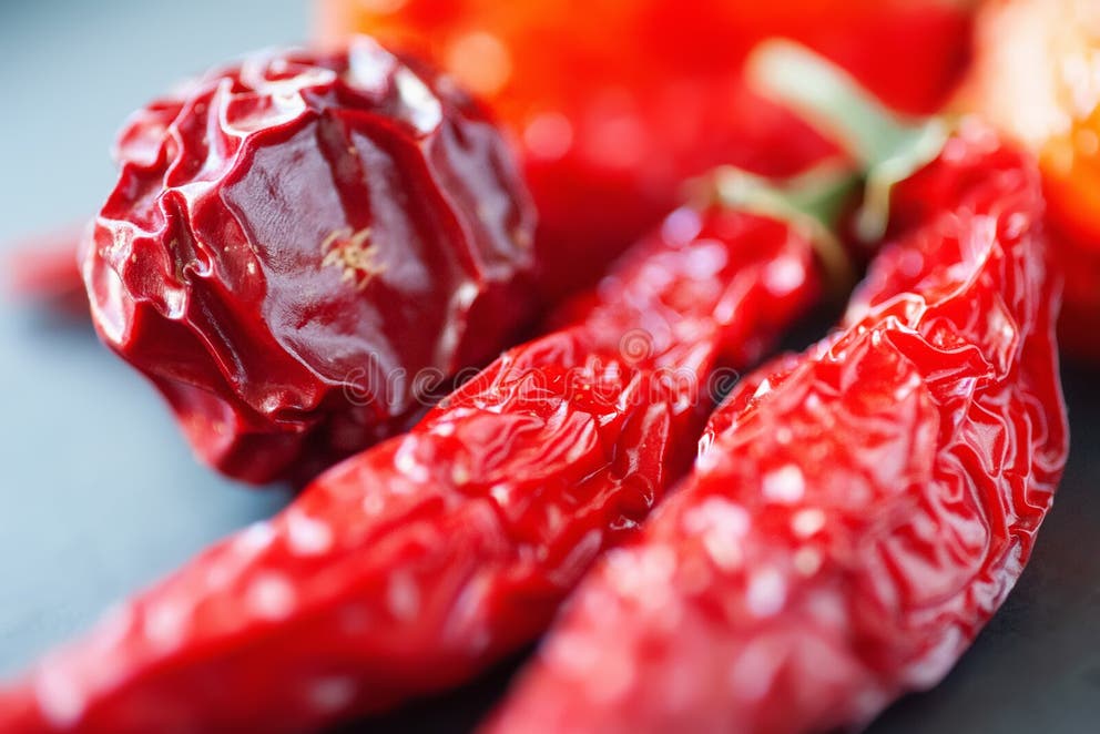 Hot Pepper Close Up. Abstract Blurred Texture of Pepper Mix. Selective ...