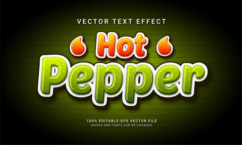 Hot Pepper Editable Text Effect with Spicy Food Menu Theme Stock Vector ...