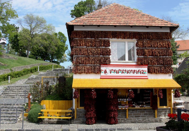 Hot Pepper House, Tihany, Hungary Editorial Image - Image of house ...