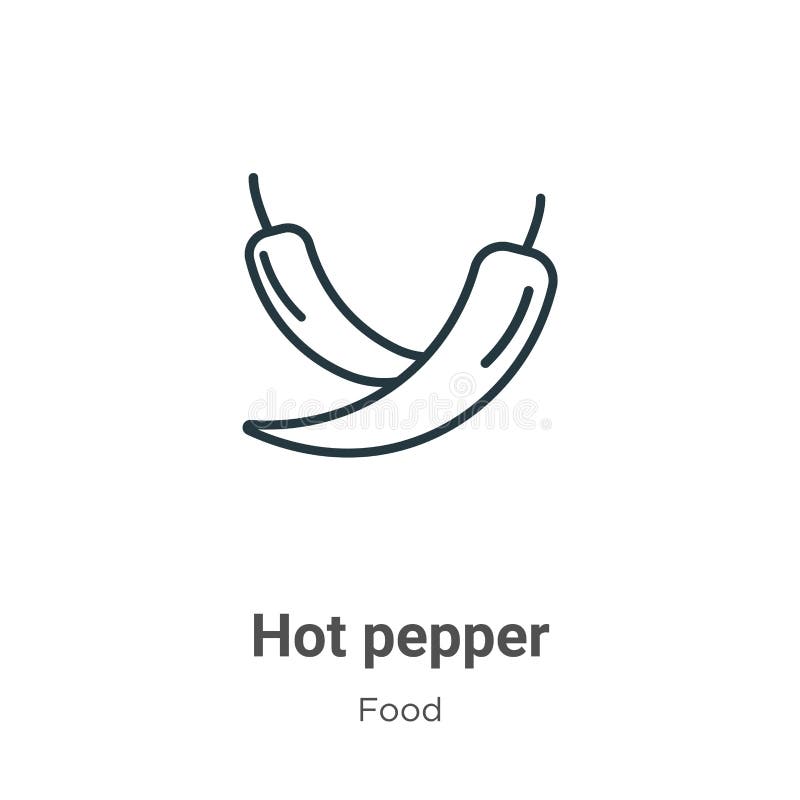 Hot Pepper Outline Vector Icon. Thin Line Black Hot Pepper Icon, Flat ...