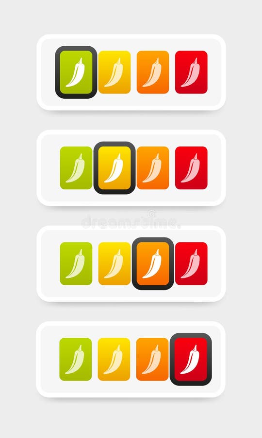 Hot Pepper Strength Scale Indicator with Mild, Medium, Hot and Hell ...
