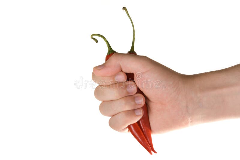 Hot peppers stock image. Image of hand, chilli, paprika - 10680287