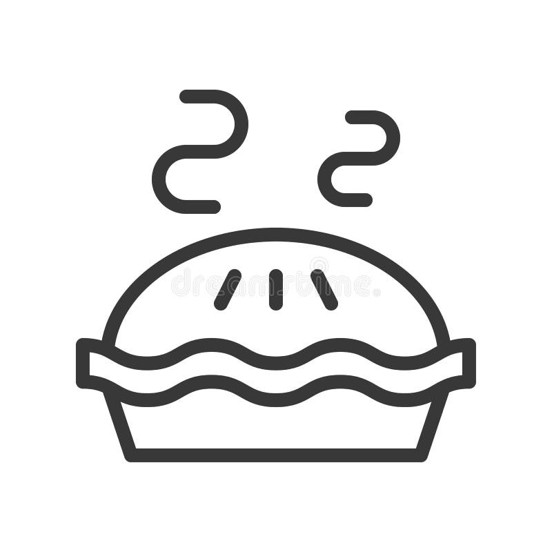 Hot Pie, Sweets and Dessert Outline Icon Stock Vector - Illustration of ...