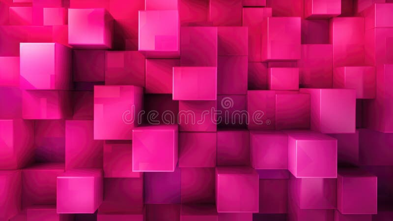 Hot Pink Cubes Wall Background, Abstract Illustration Stock ...
