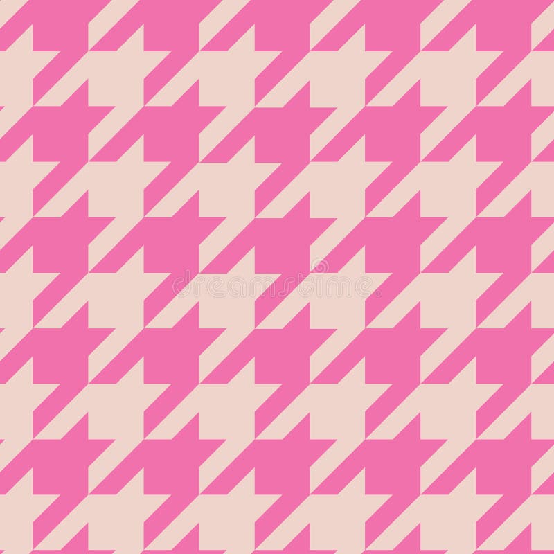 Hot Pink Houndstooth Seamless Pattern. Stock Vector - Illustration of ...