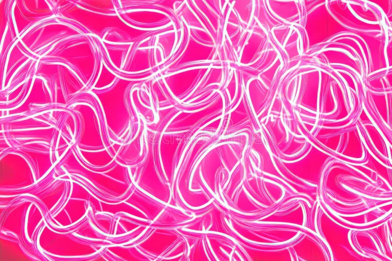 Hot Pink Neon Light Curves Creating Energetic Bold Futuristic Pattern ...