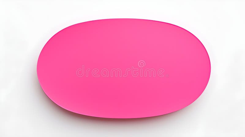 Hot Pink Oval Paper Note on a White Background. Brainstorming Template ...