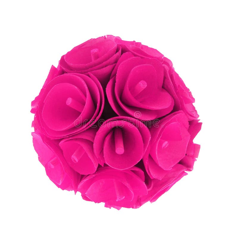 Hot Pink Roses Ball, Isolated Stock Image - Image of bunch, colorful ...