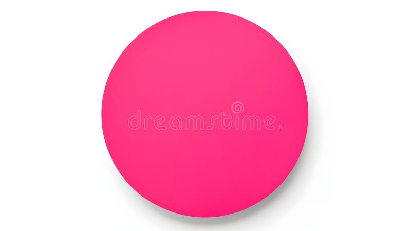 Hot Pink Round Paper Note on a White Background. Brainstorming Template ...