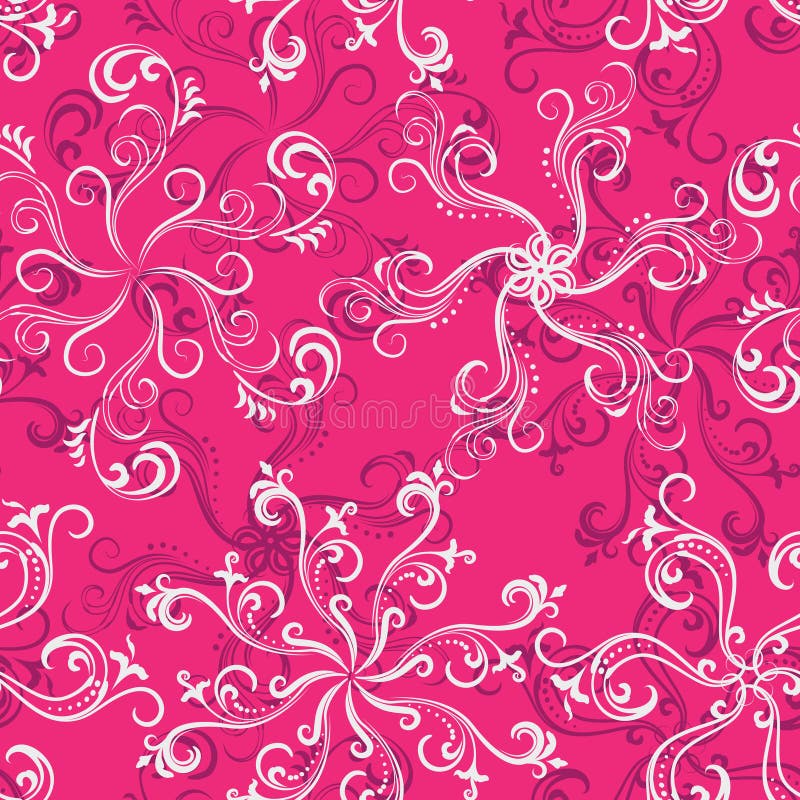 Hot Pink Seamless Floral Pattern Stock Vector - Illustration of plant ...