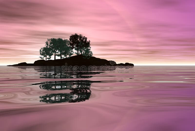 Hot Pink Seascape stock illustration. Illustration of space - 11664640