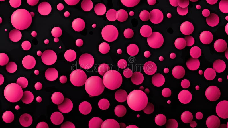 Hot Pink Spots on Black Background, Abstract Illustration Stock ...
