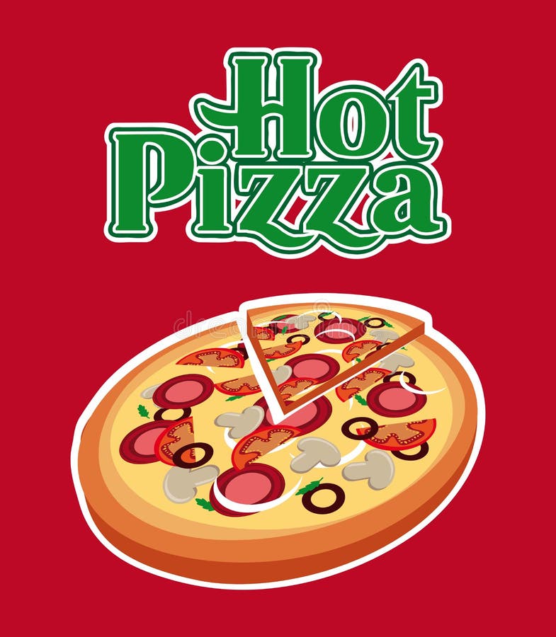Hot pizza stock vector. Illustration of quality, emblem - 32451473