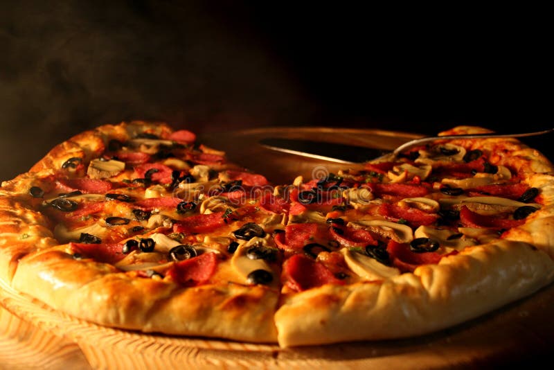 Hot Pizza stock image. Image of pizza, grain, meal, pepper - 45213615