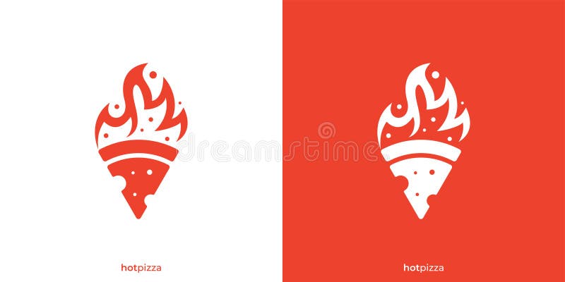 Pizza Fire Logo. Slice Pizza and Fire with Minimalist Style Stock ...