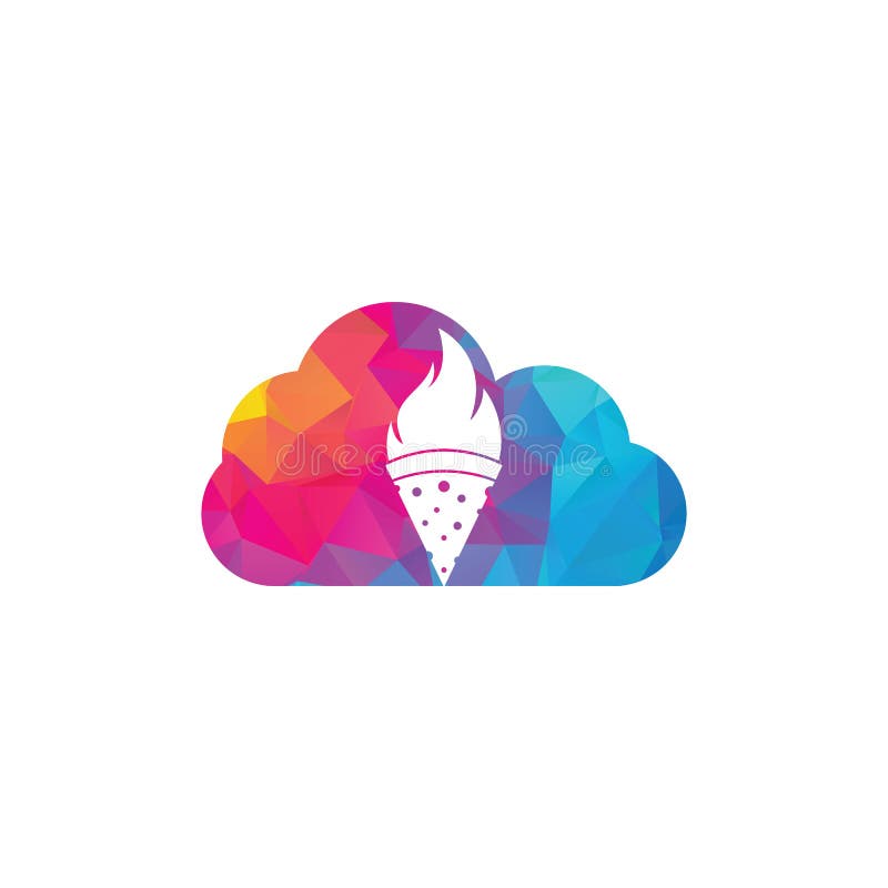 Hot Pizza Cloud Shape Concept Logo Design Template. Stock Vector ...