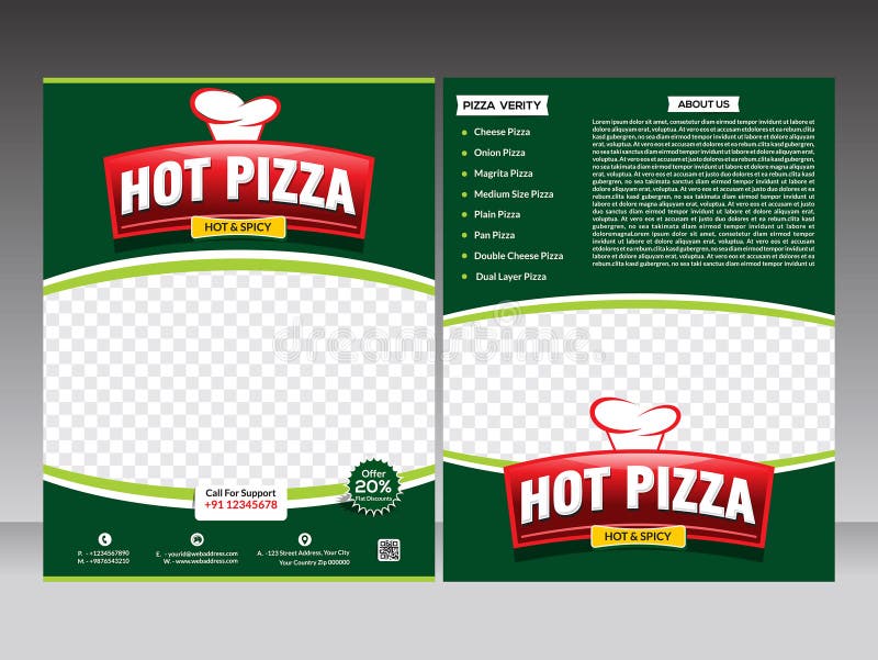 Hot Pizza Flyer & Magazine Design Stock Vector - Illustration of icon ...