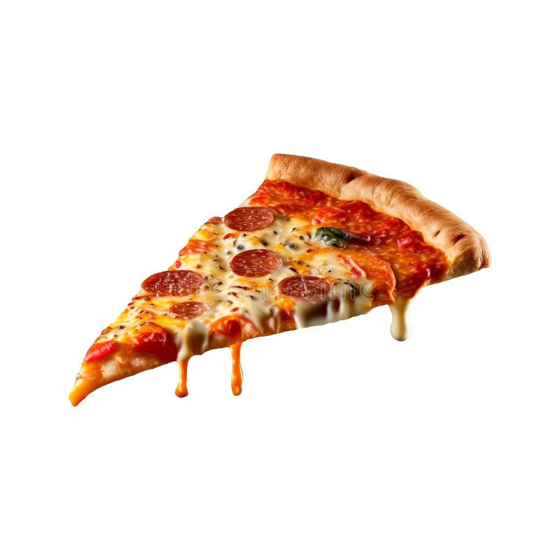 A Hot Pizza Slice with Dripping Melted Cheese Stock Illustration ...