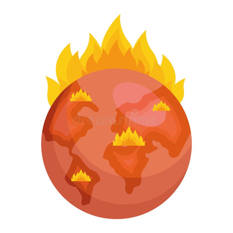 Hot Planet Earth Effects of Global Warming Stock Illustration ...