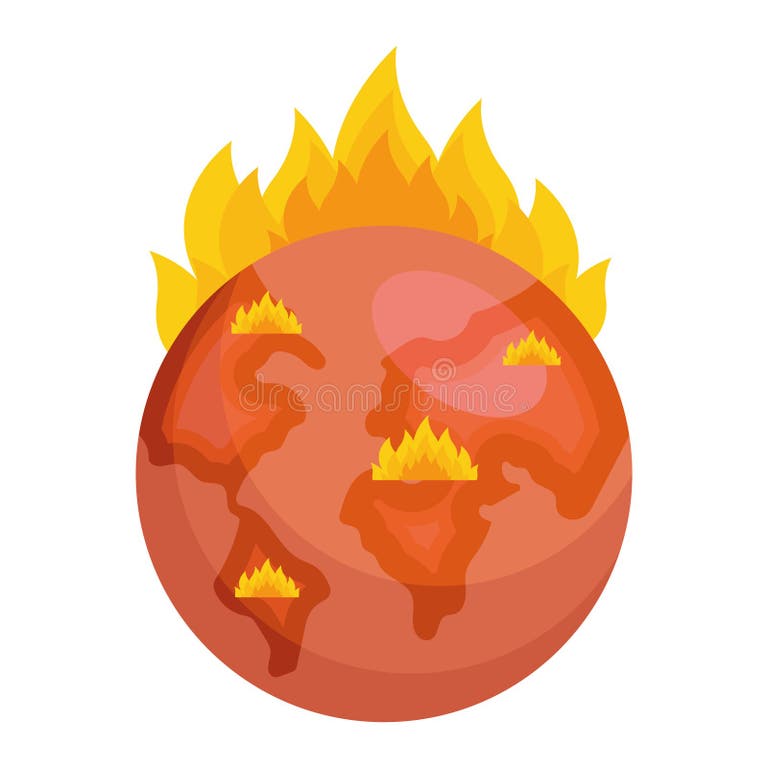 Hot Planet Earth Effects of Global Warming Stock Illustration ...