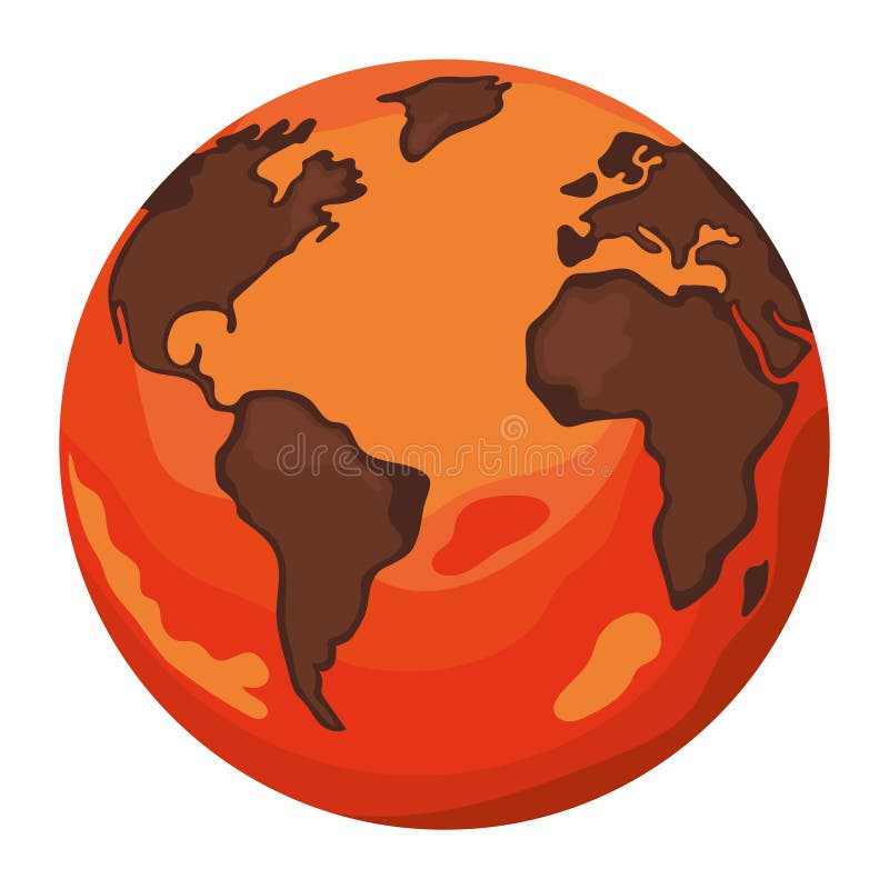 Hot Planet Earth Effects of Global Warming Stock Vector - Illustration ...