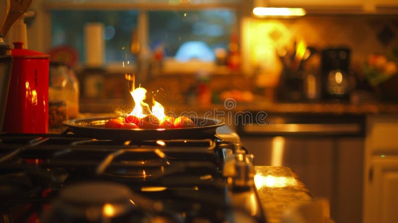 The Hot Plate is Glowing with Heat Making it the Centerpiece of the ...