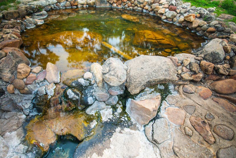 Hot Pond in Chae Son Hot Spring Stock Image - Image of boil, pond ...