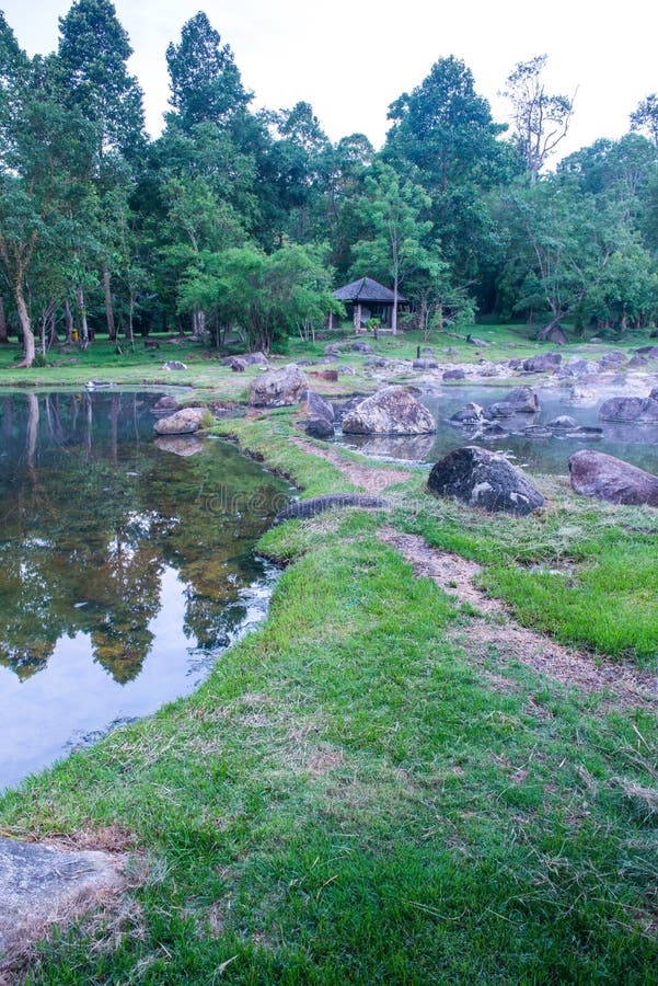 Hot Pond in Chae Son Hot Spring Stock Photo - Image of landscape ...