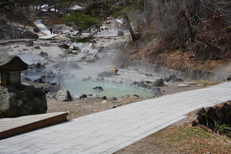 A Hot Pond in the Mountains Stock Image - Image of colorful, asia ...
