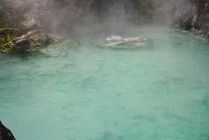 A Hot Pond in the Mountains Stock Image - Image of cloud, graphic ...