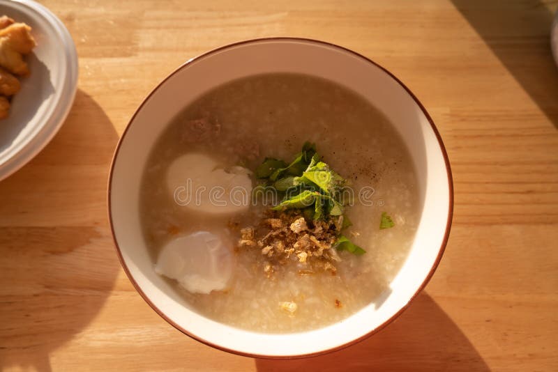 Hot porridge, put in a cup stock image. Image of lunch - 259184821
